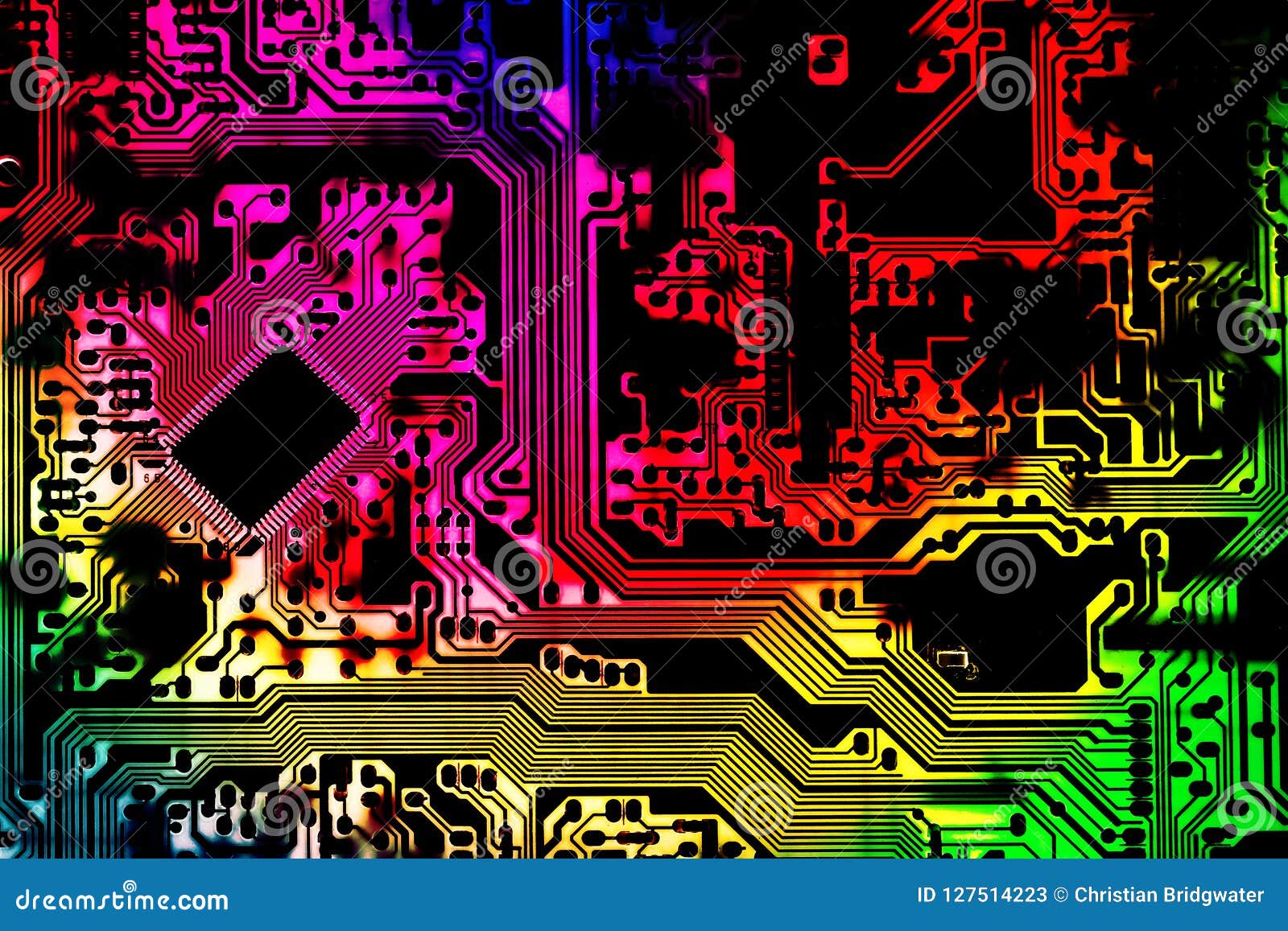 Abstract Image of a Circuit Board Multi-coloured Stock Image - Image of ...