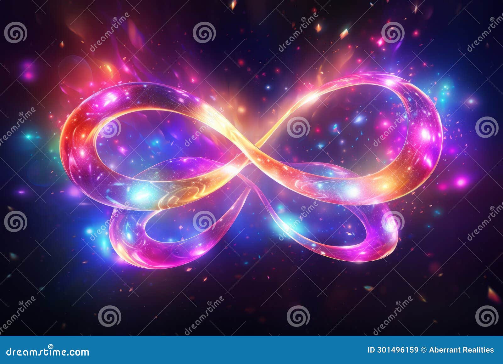 An Abstract Image of a Colorful Infinity Symbol Stock Illustration ...