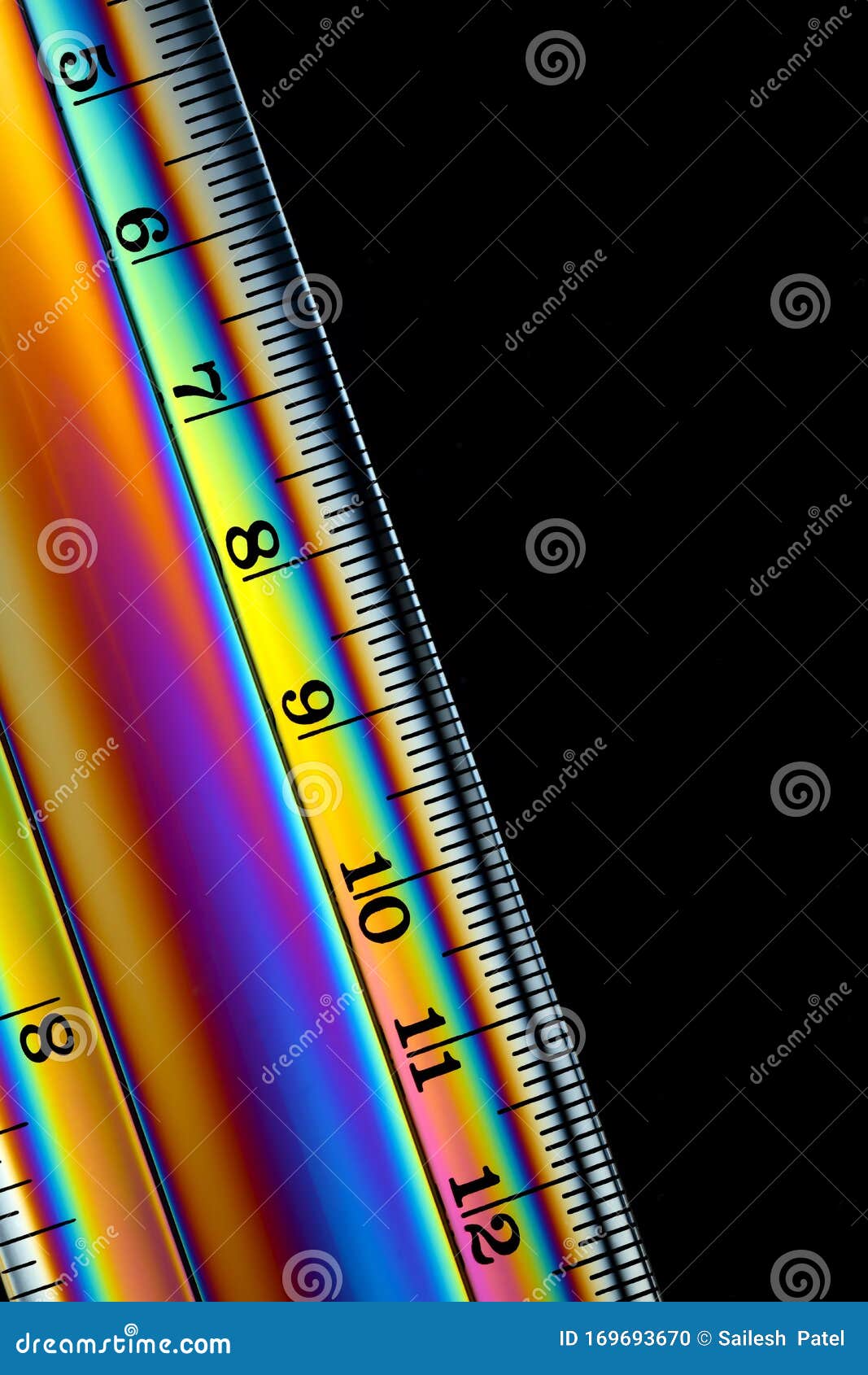 Colorful Plastic Ruler stock photo. Image of geometry - 169693670