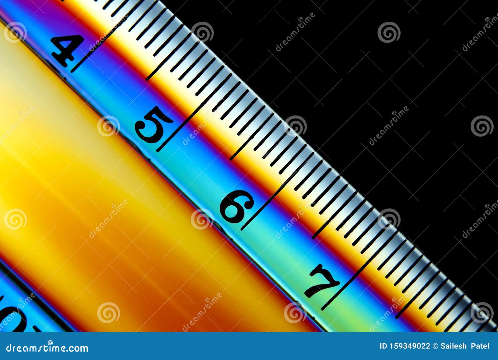 Abstract Image of Colorful Ruler Stock Photo - Image of millimetre ...