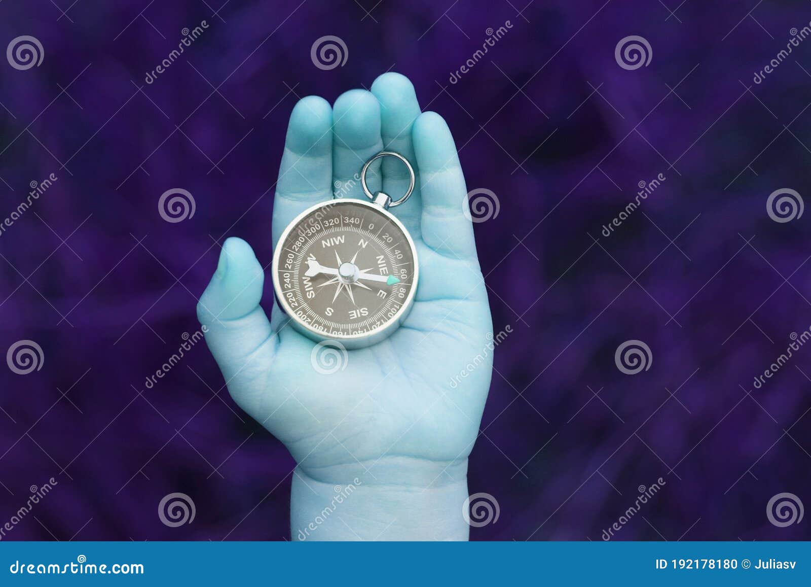 Abstract Image with Compass in Abstract Hand Stock Photo - Image of ...