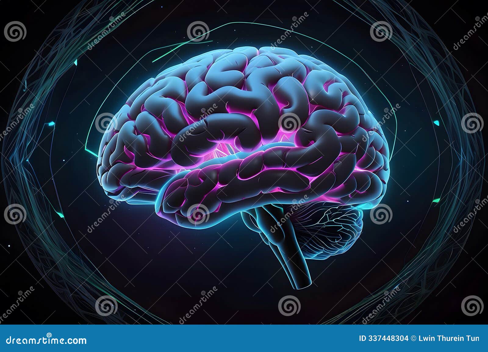 Abstract Image of Concept Art of a Human Brain Exploding with Knowledge ...