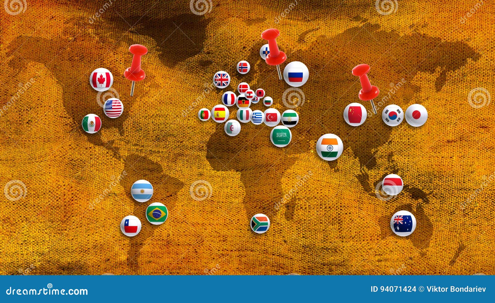 Abstract Image of Countries on Map Closeup Stock Illustration ...