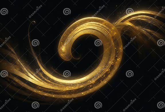 Abstract Image of Creative Glittering Gold Wave Curvy Line Design Stock ...