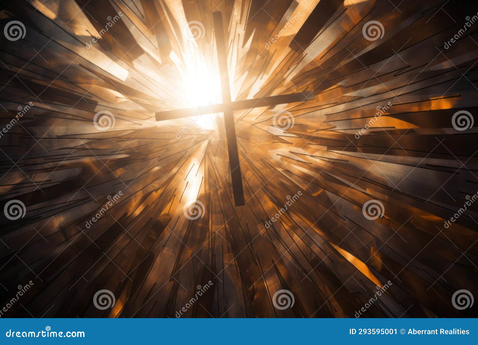 An Abstract Image of a Cross with Rays of Light Coming from it Stock ...