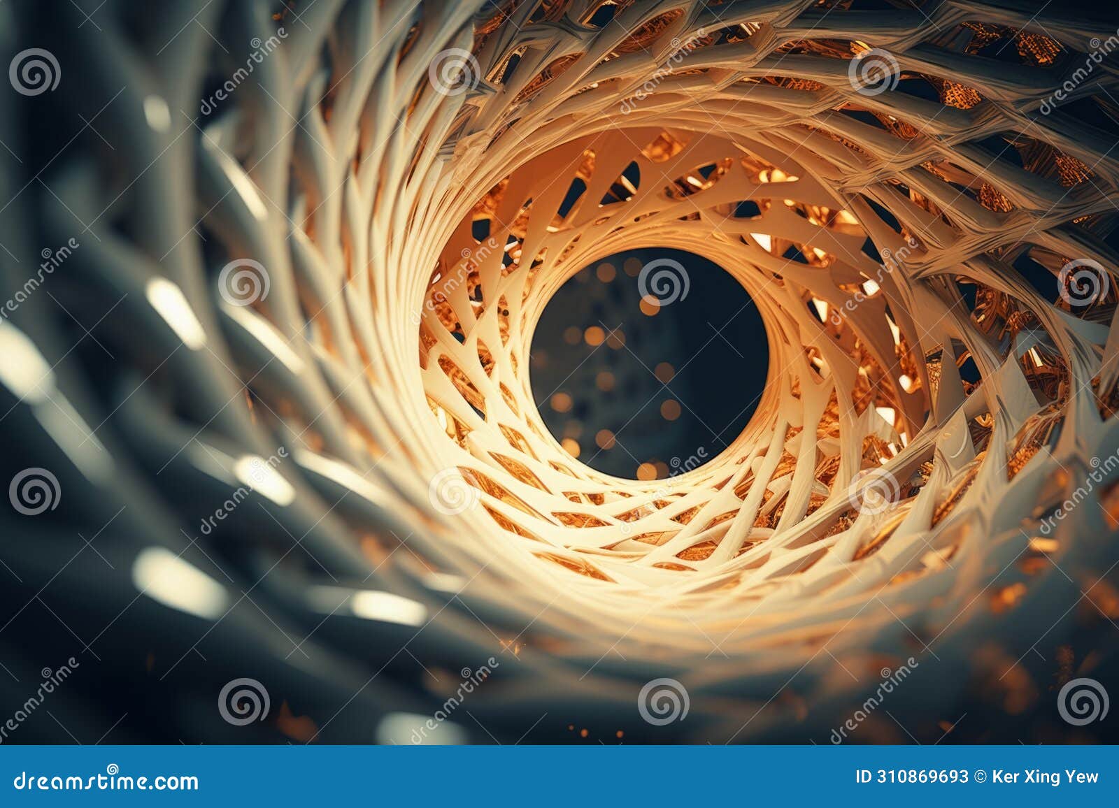 An Abstract Image of a 3D Toroid with Intricate Geometric Textures ...