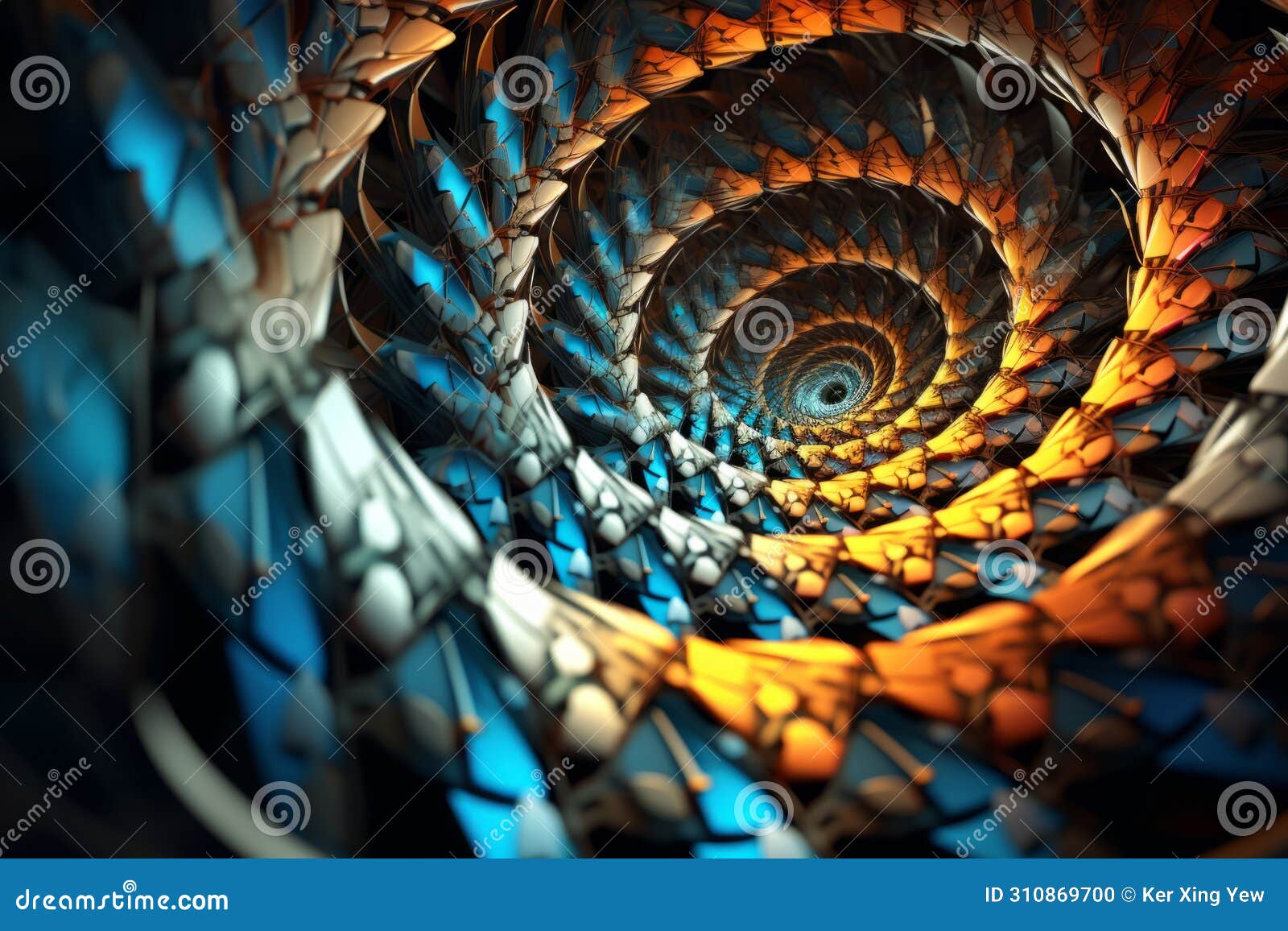 An Abstract Image of a 3D Toroidal Helix with Mesmerizing Geometric ...