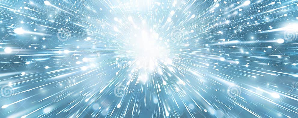 Abstract Explosion of Light Beams on a White and Blue Background Stock ...