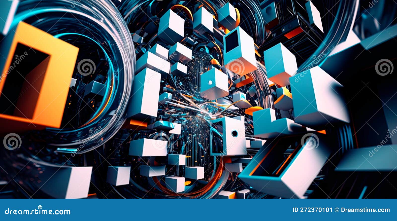 Abstract Image Depicting the Interaction between Data Sets and Machine ...