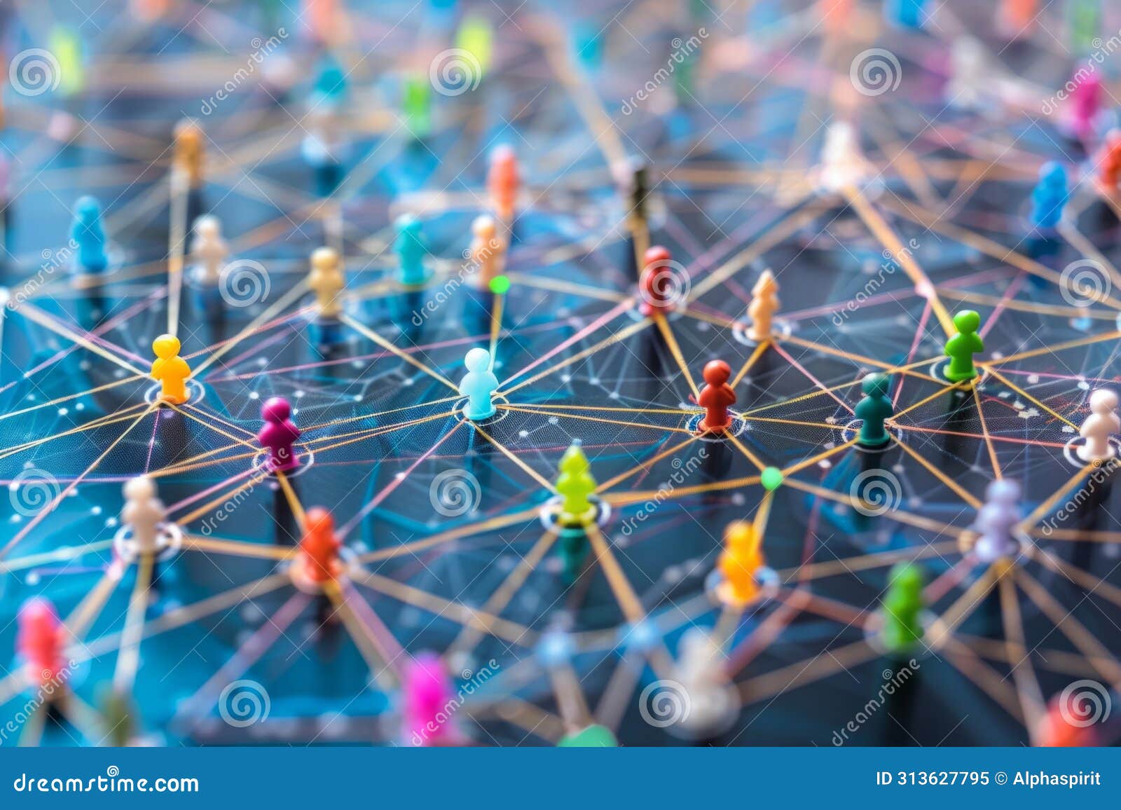 Abstract Image Depicting Interconnected Pins Symbolizing Internet ...