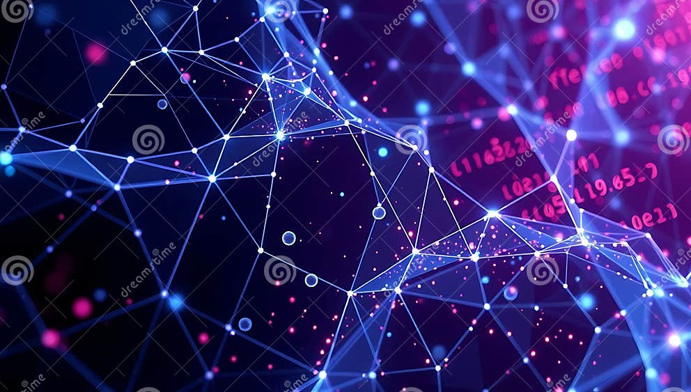 Abstract Network Data Visualization Showing Connections Stock ...