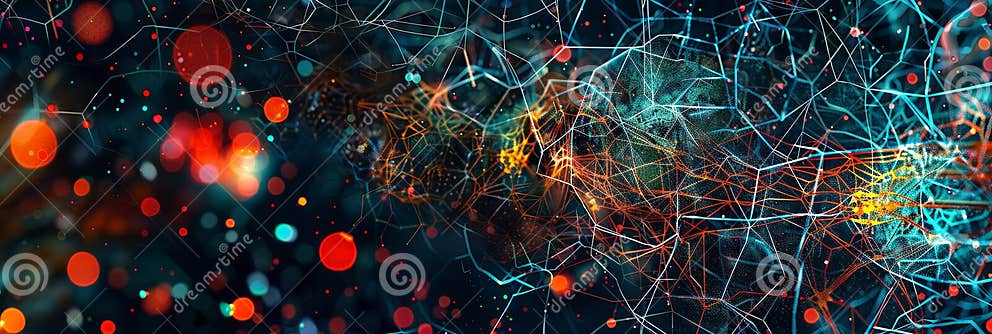 An Abstract Image Depicting a Neural Network with Nodes and Connections, Representing the Data ...