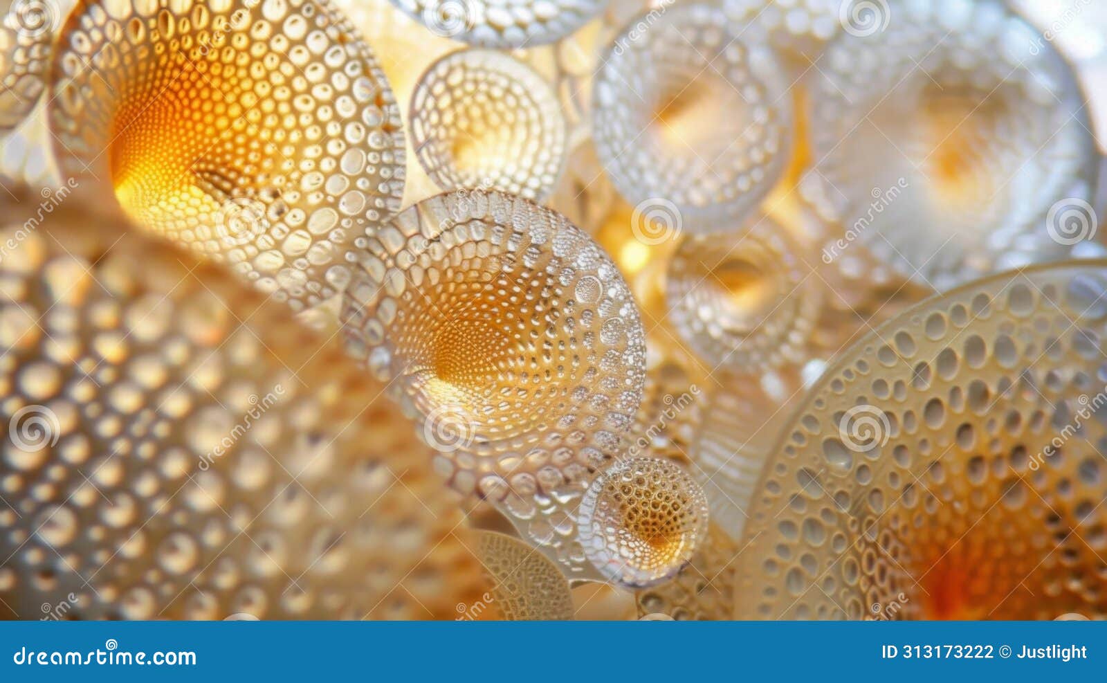 An Abstract Image of Diatom Shells Featuring an Array of Organic Shapes ...