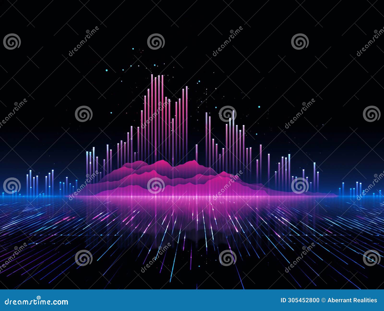 An Abstract Image of a Digital Sound Wave with a Mountain in the ...