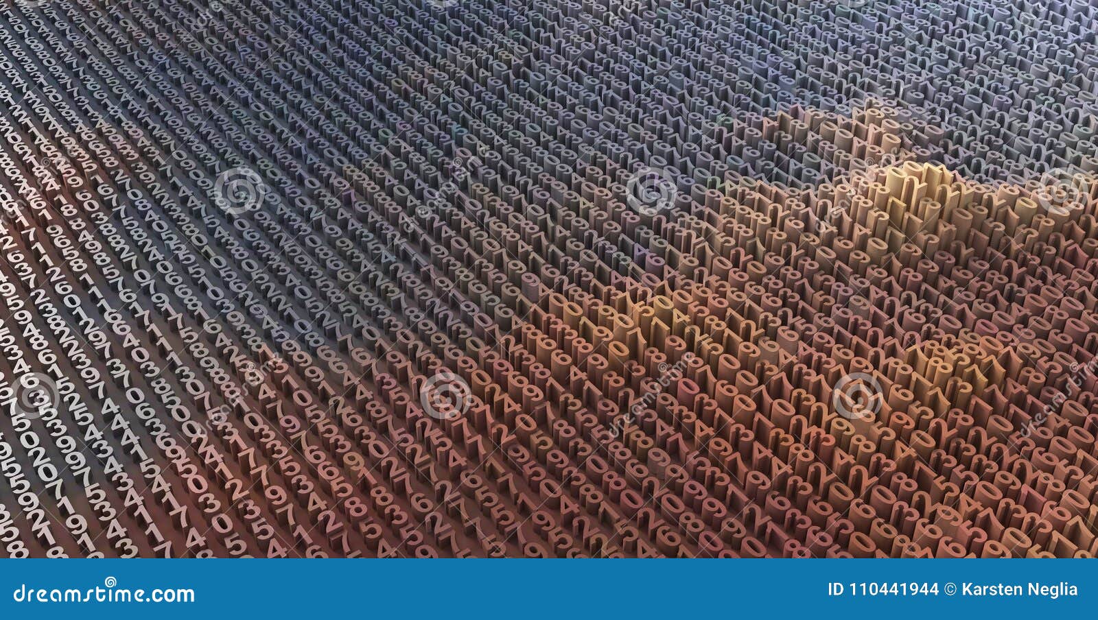 Abstract Image of Digits Background in Blue Toned Stock Illustration ...