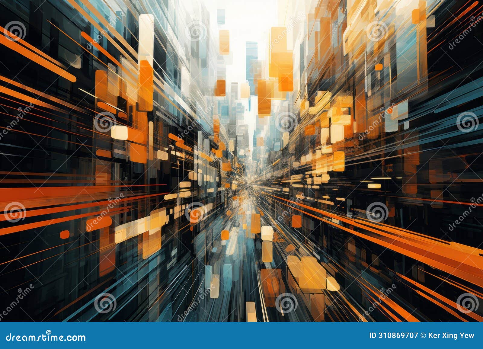 An Abstract Image of a Distorted Cityscape, Bending and Warping Reality ...