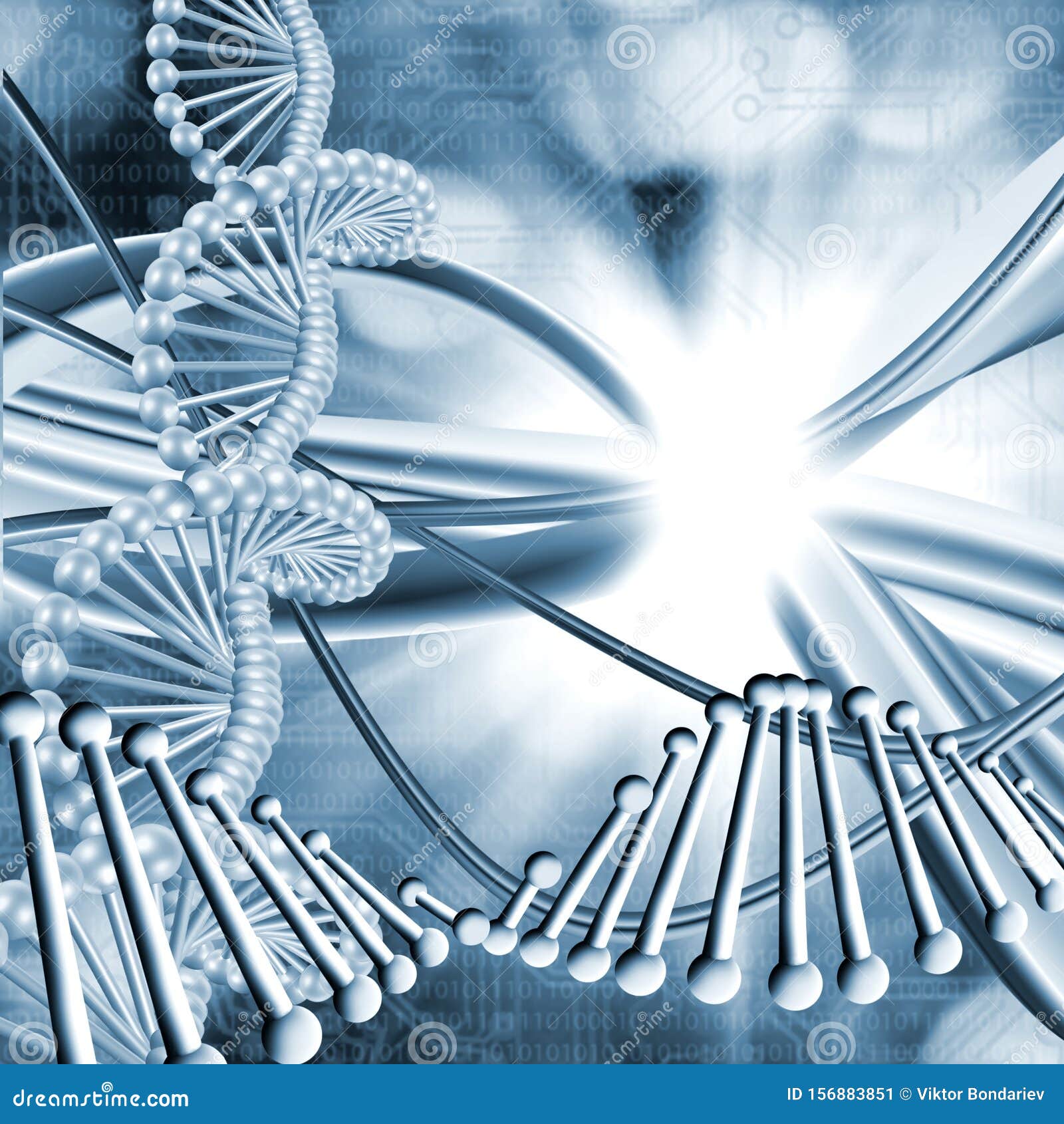 Abstract Image of a DNA Chain Stock Illustration - Illustration of ...