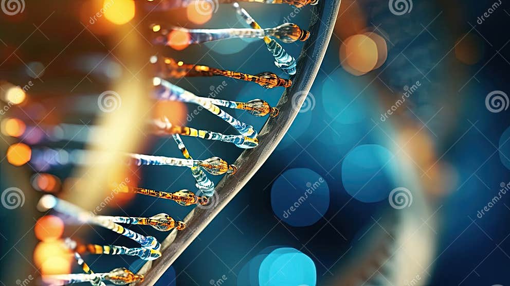 Abstract Image of DNA Strand Stock Illustration - Illustration of ...