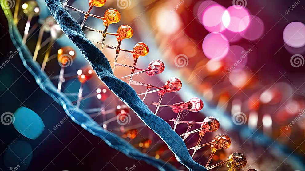 Abstract Image of DNA Strand Stock Illustration - Illustration of ...