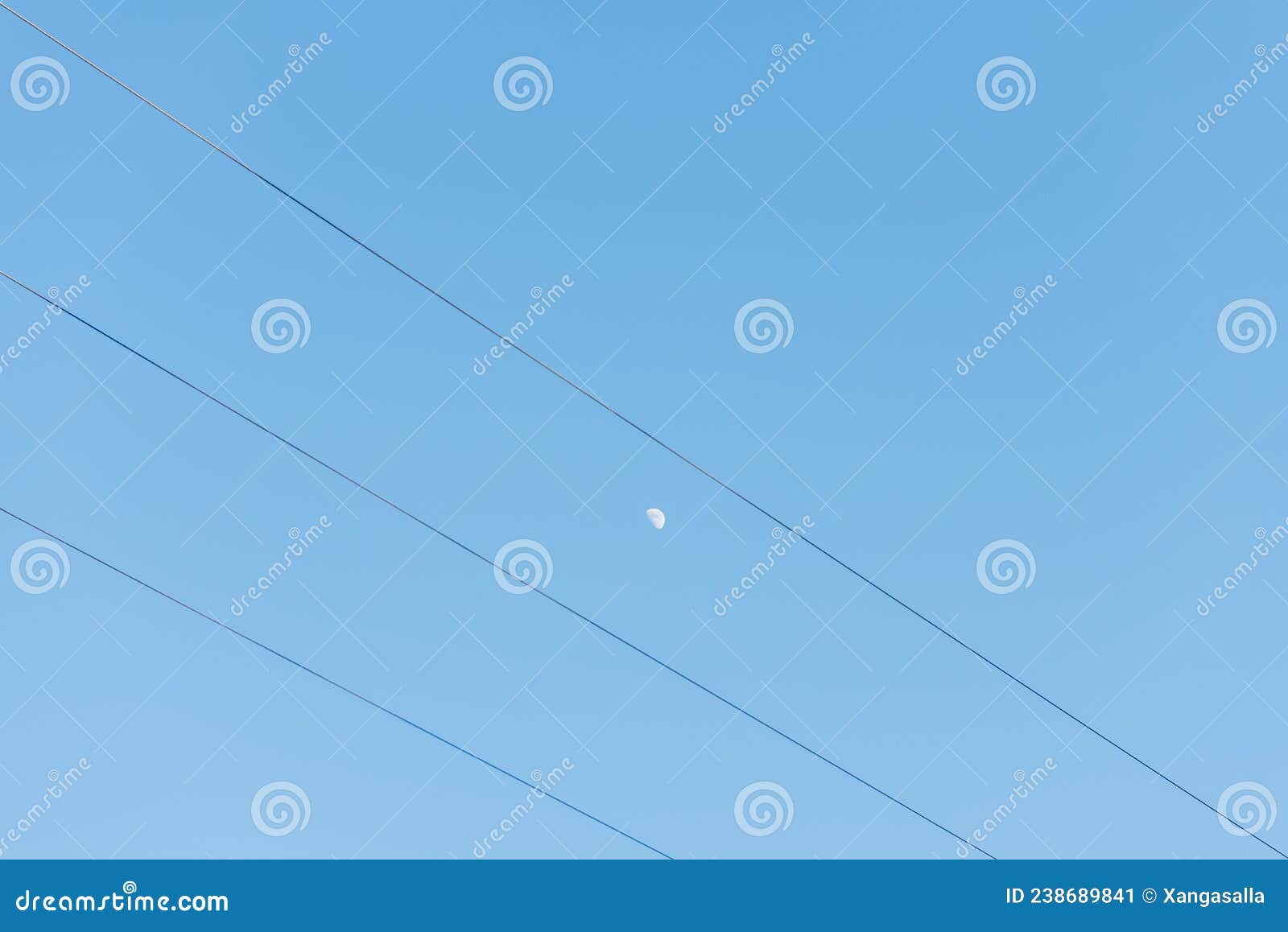 Abstract Image Electric Lines Moon Small Landscape Stock Image - Image ...