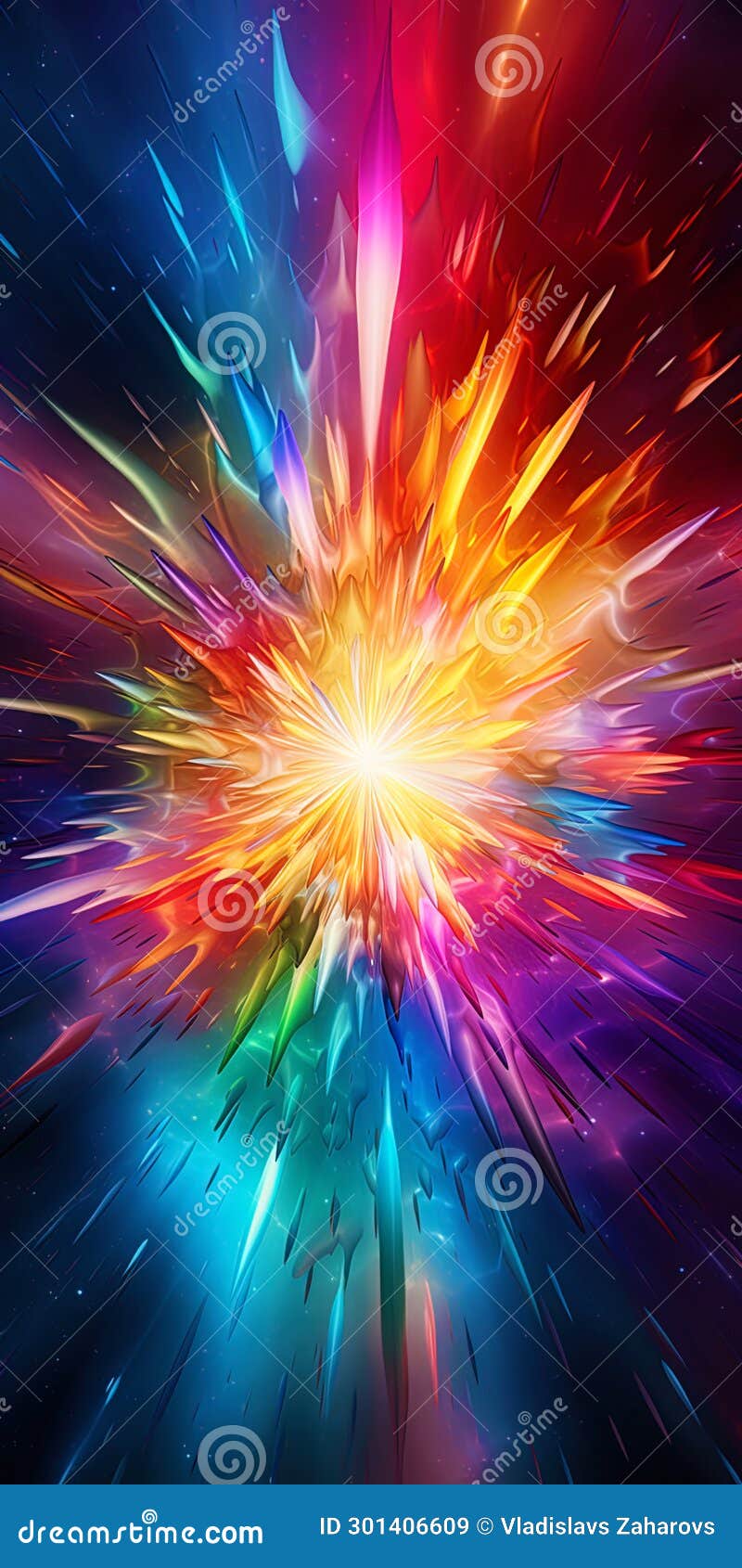 Abstract Image of an Explosion of Light and Color, Creating a Sense of ...