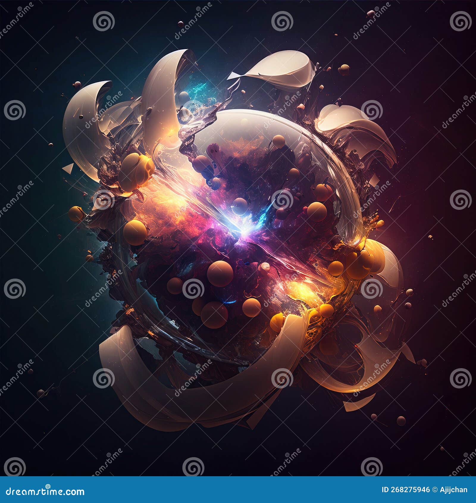 Abstract Image of Explosion at the Subatomic Level. Generative AI Stock ...