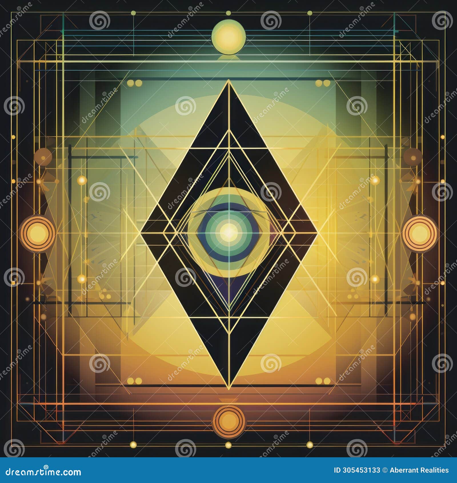 An Abstract Image of an Eye with a Triangle in the Center Stock ...