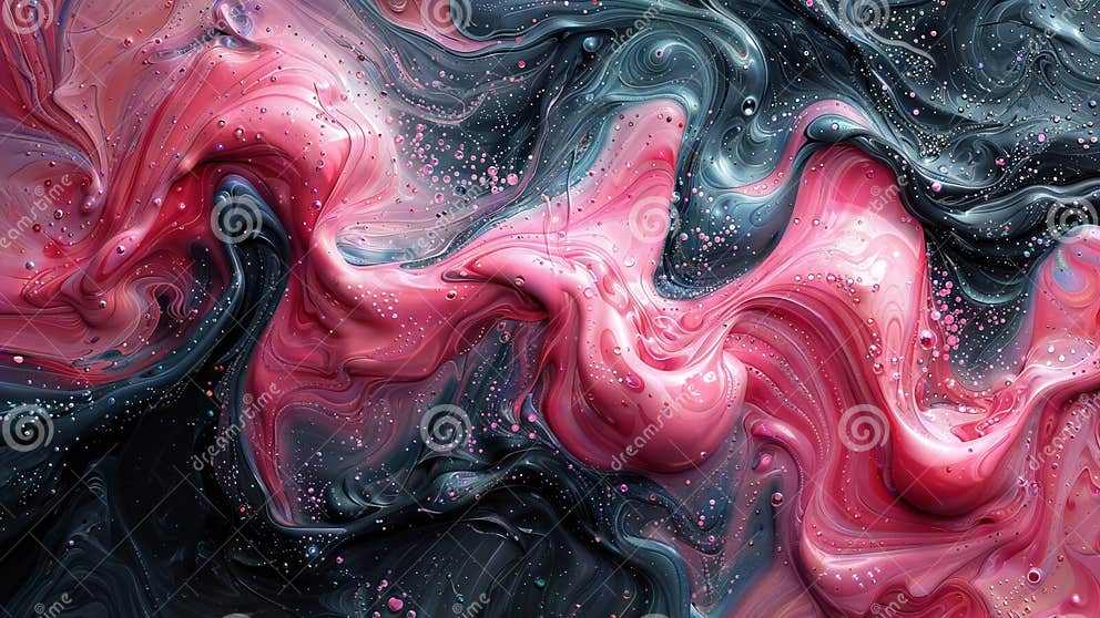 Cosmic Canvas: Pink, Red & Black Blend with Glittering Particles ...