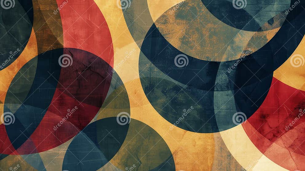 This Abstract Image Features Overlapping Circles in Shades of Red Blue ...