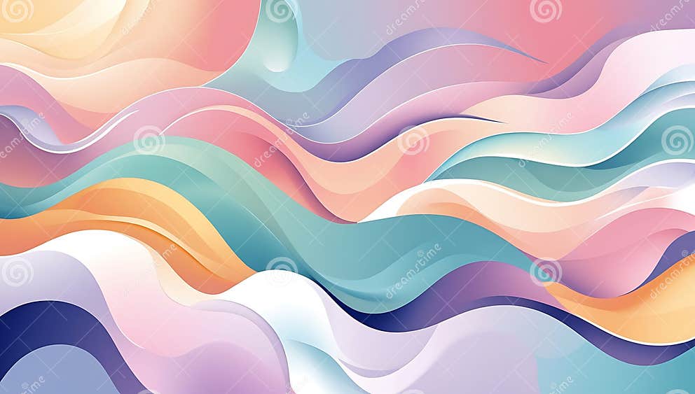 Abstract Pastel Wave Pattern Design Background Stock Illustration ...