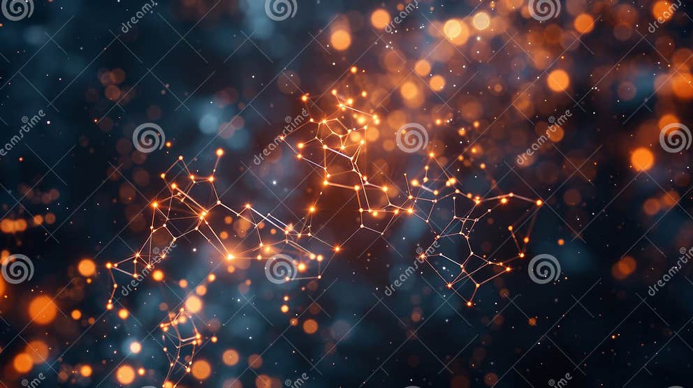 Abstract Image Featuring Glowing Particles and Interconnected Lines on ...