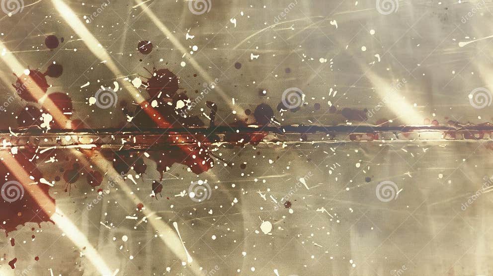 Abstract Image Featuring Splatters of Red on a Reflective Surface ...