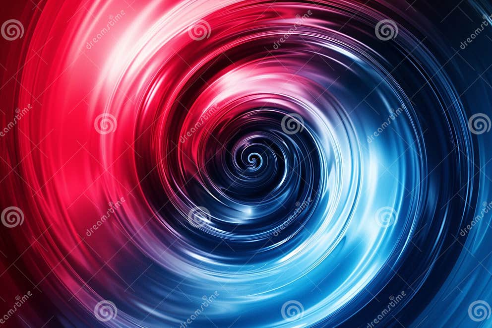 Abstract Swirling Red and Blue Vortex Stock Illustration - Illustration ...