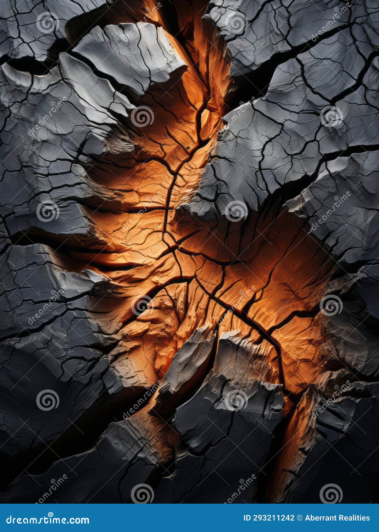 An Abstract Image of a Fire Burning in a Crack in the Ground Stock ...