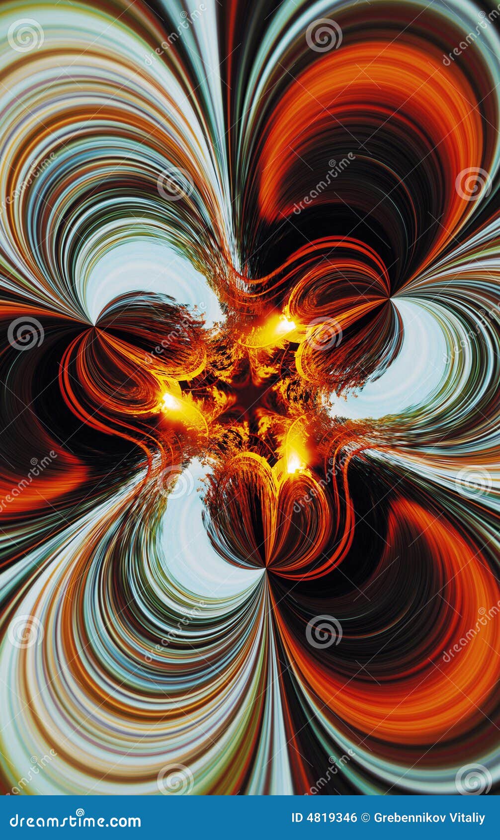 The Abstract Image of a Fire in Night Wood. Stock Illustration ...