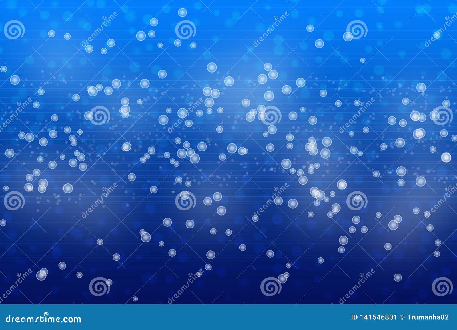 Abstract Shiny Bubbles and Bokeh in Blue Background Stock Illustration ...