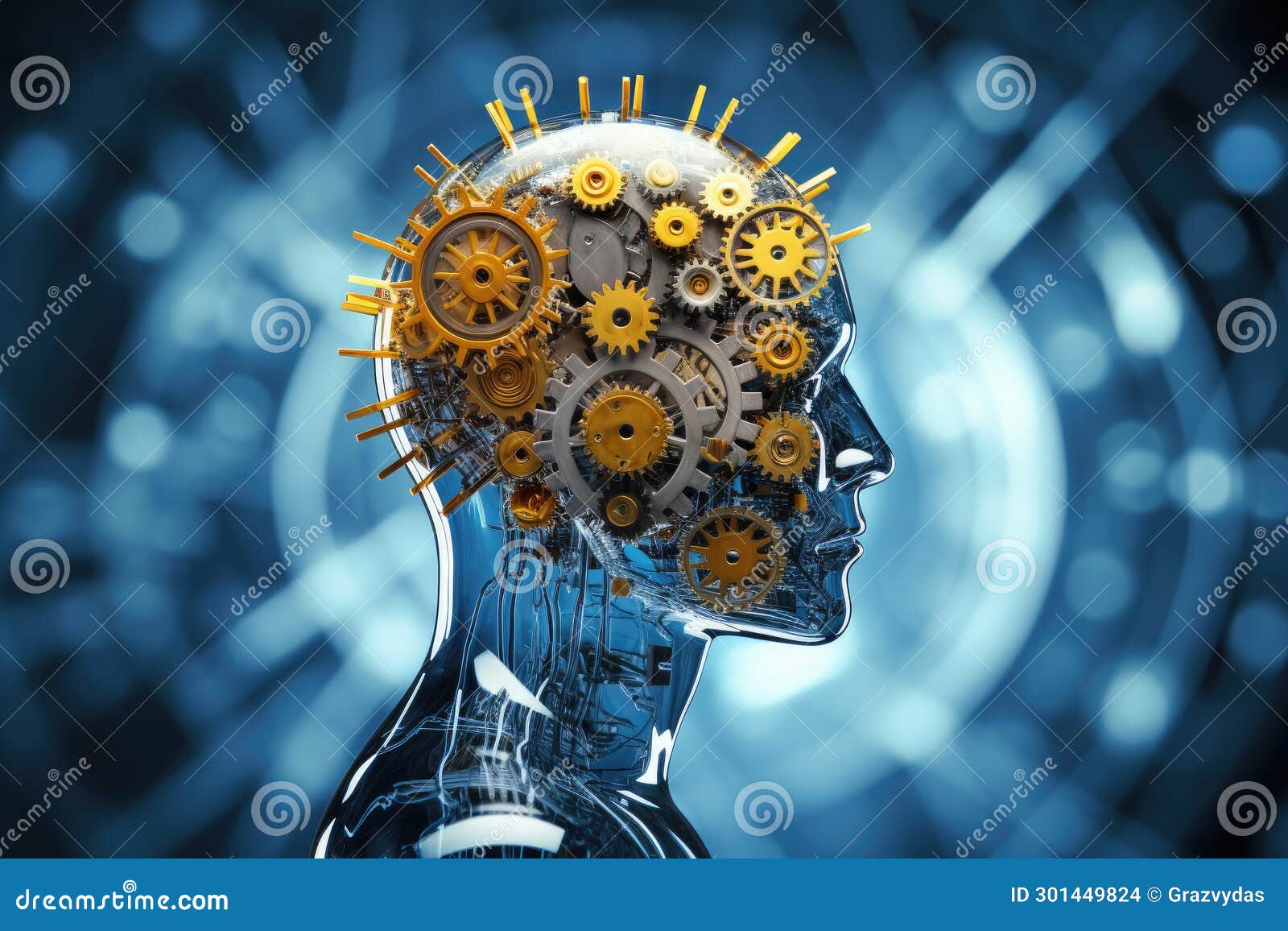 An Abstract Image of a Forward-thinking Businessman with a Transparent ...