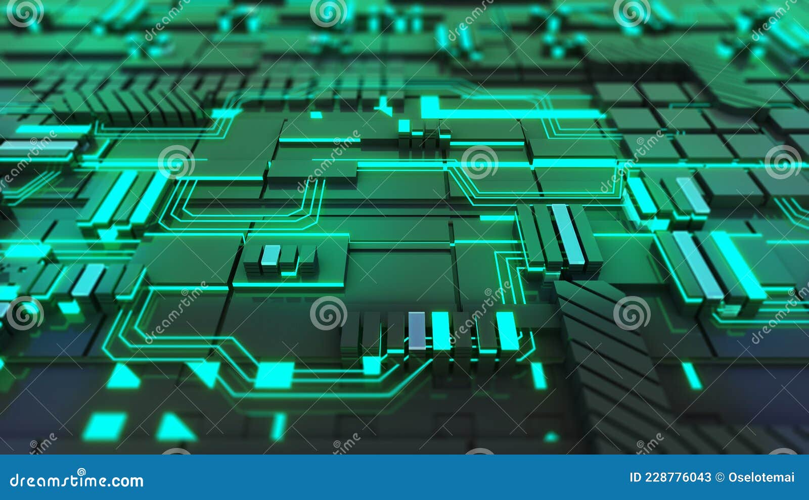 Abstract Image of Future Technology Concept,green Light Technology ...