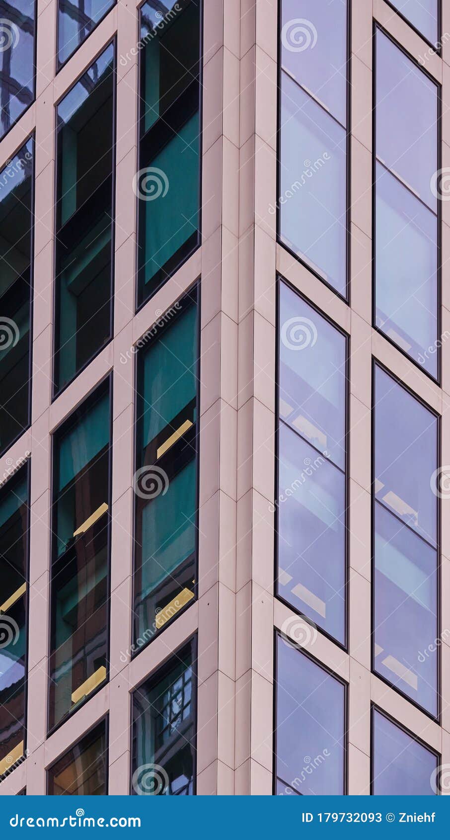 Abstract Image of the Glass Front of a Skyscraper with a Strict Right ...