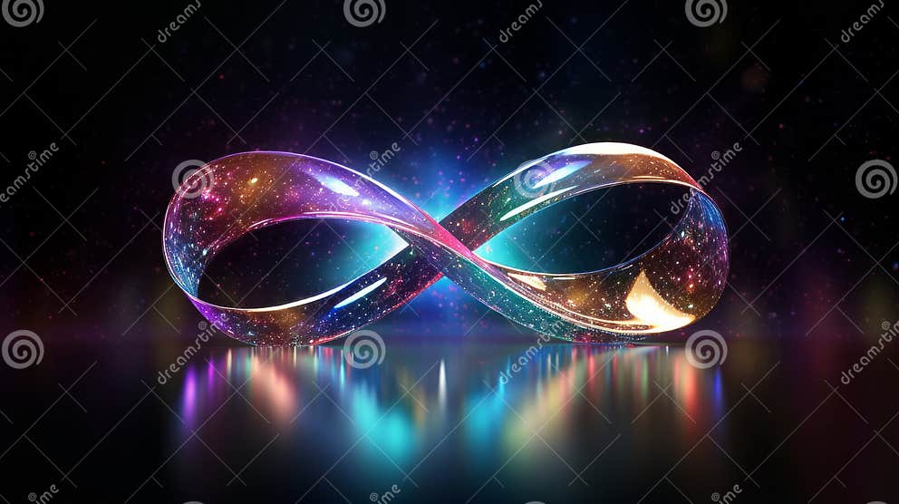 An Abstract Image of a Glowing Infinite Sign Stock Image - Image of ...