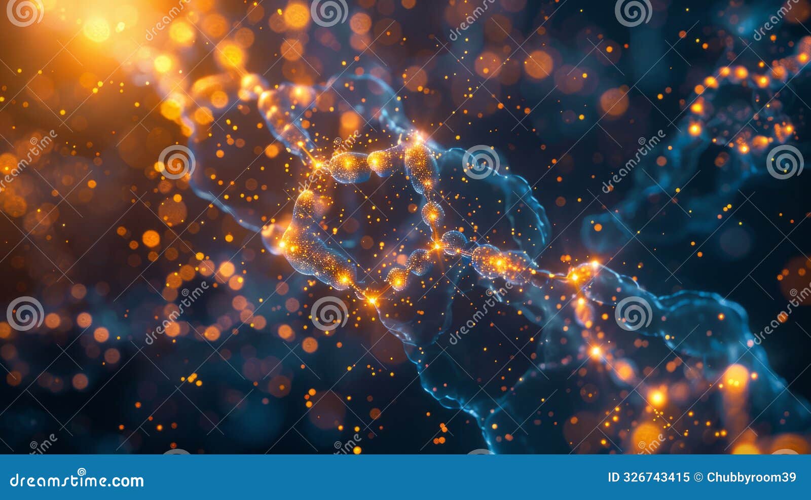 Abstract Image of Glowing, Interconnected Particles Forming a Dynamic ...