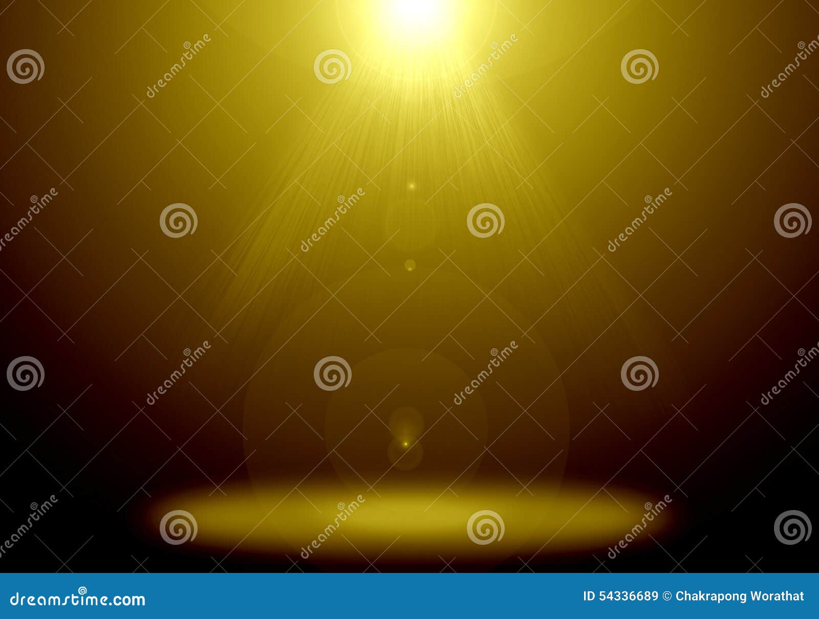 Abstract Image of Gold Lighting Flare on the Floor Stage. Stock ...
