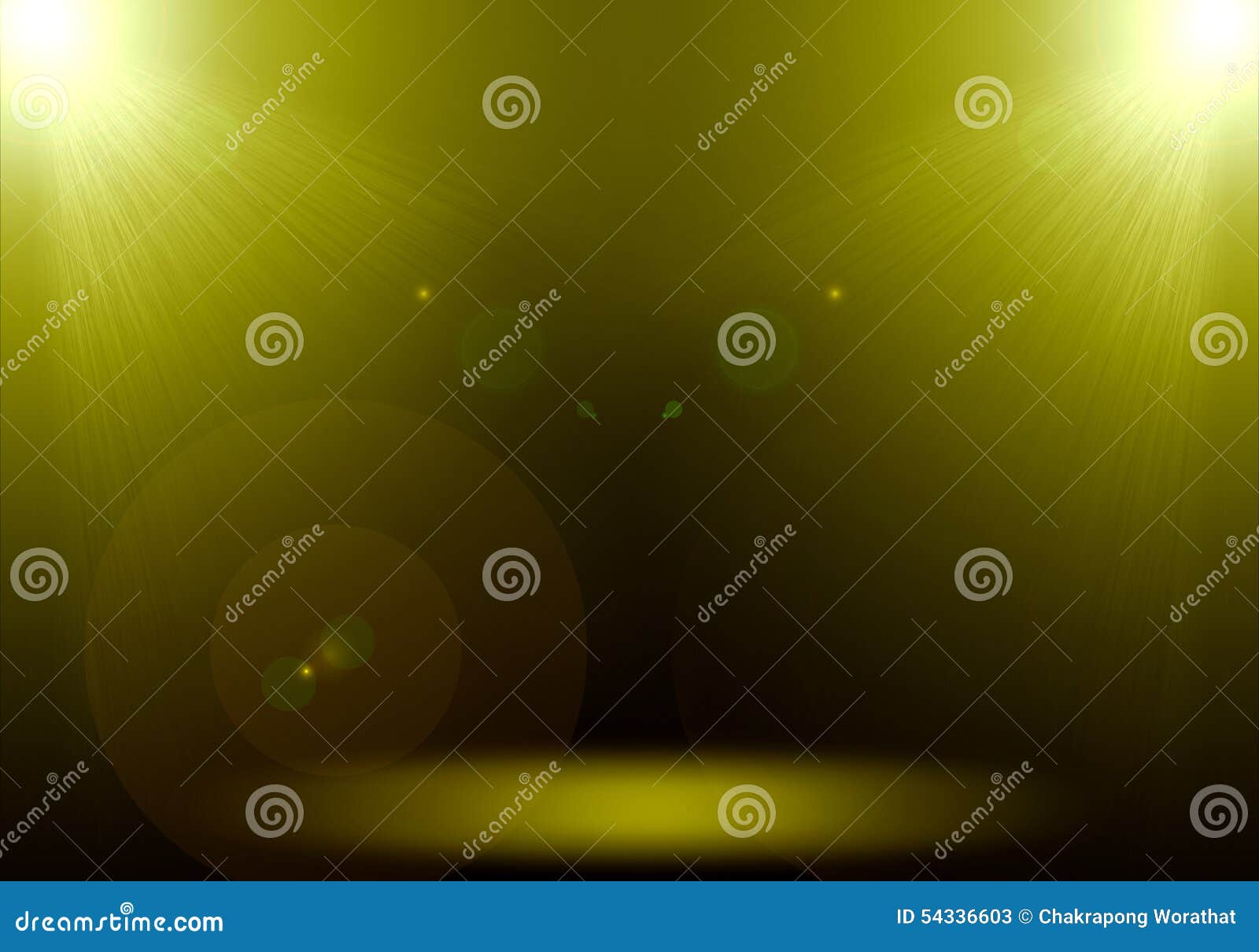 Abstract Image of Gold Lighting Flare 2 Spotlight on the Floor S Stock ...