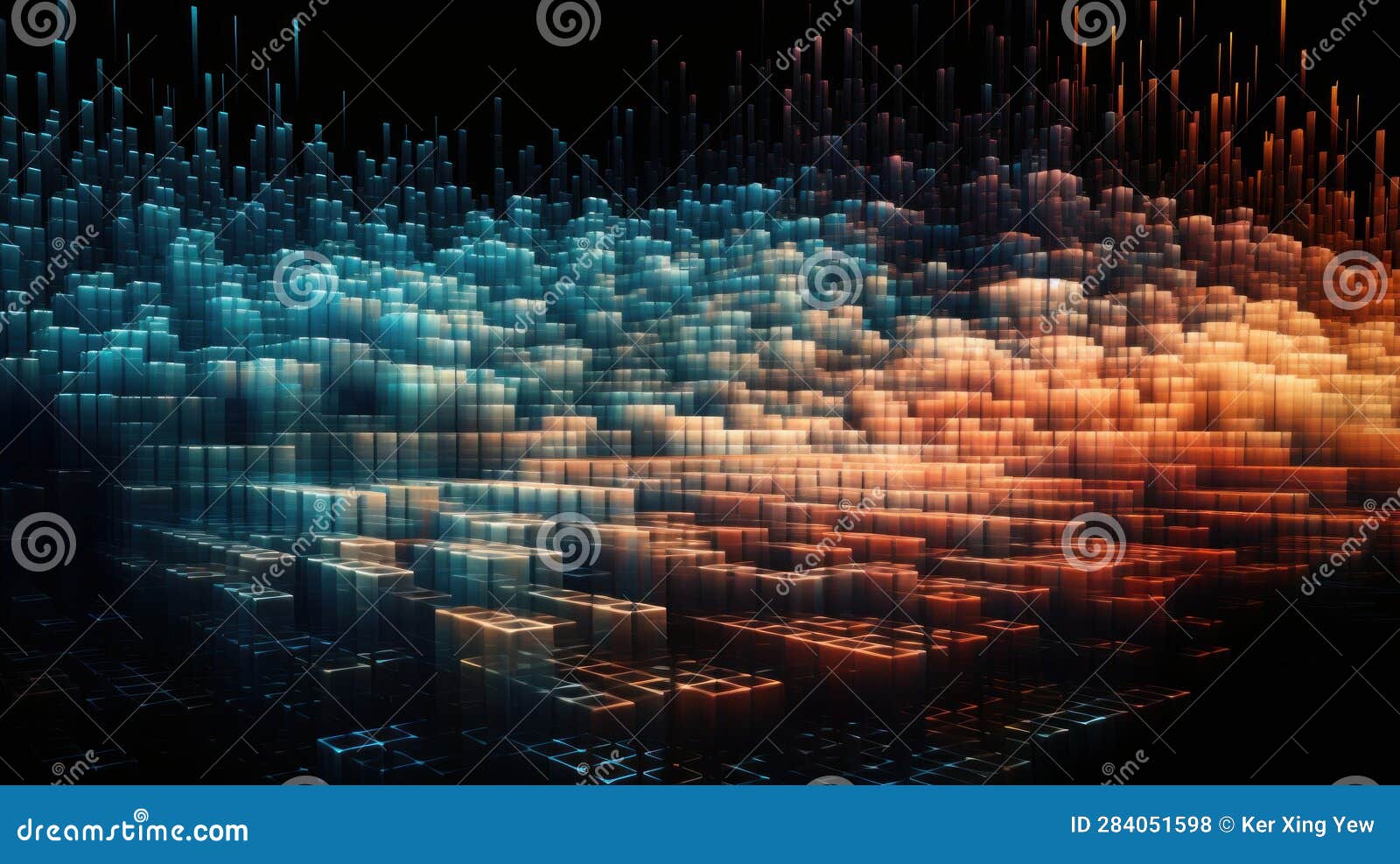 An Abstract Image of a Group of Cubes Stock Illustration - Illustration ...