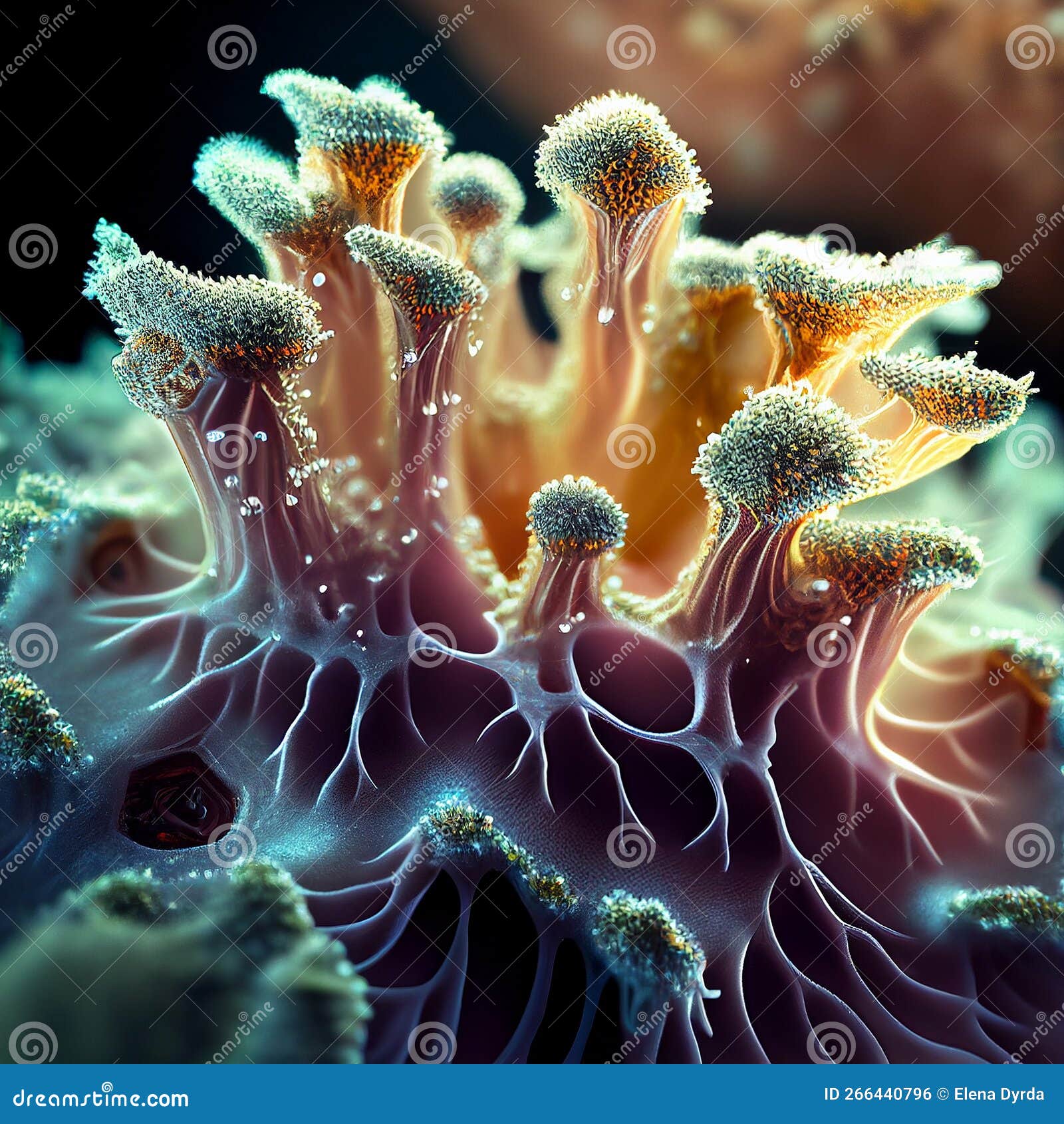 Abstract Image of a Growing Mycelium or Mycelium for Industrial Use ...