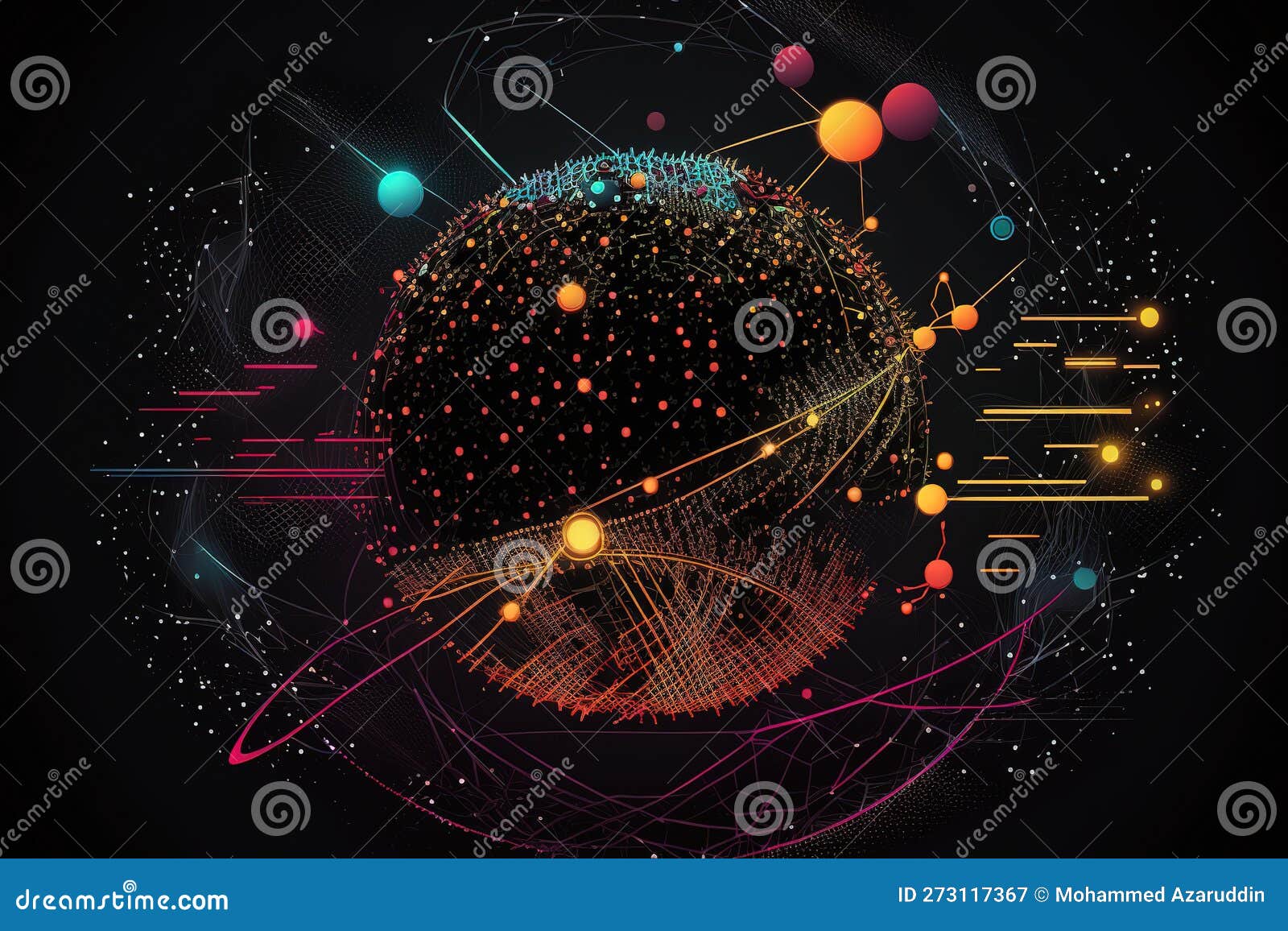 Abstract Image of Hacker Activity in the Form of a Starry Sky or Space ...