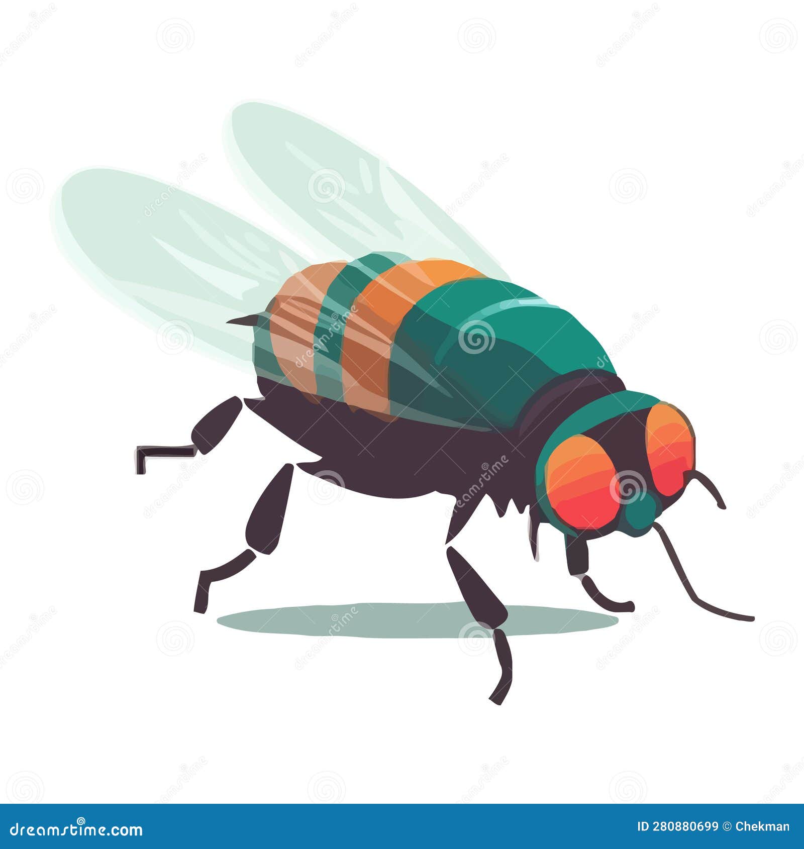 Abstract Image of Housefly. Cute Housefly Isolated. Generated AI Stock ...