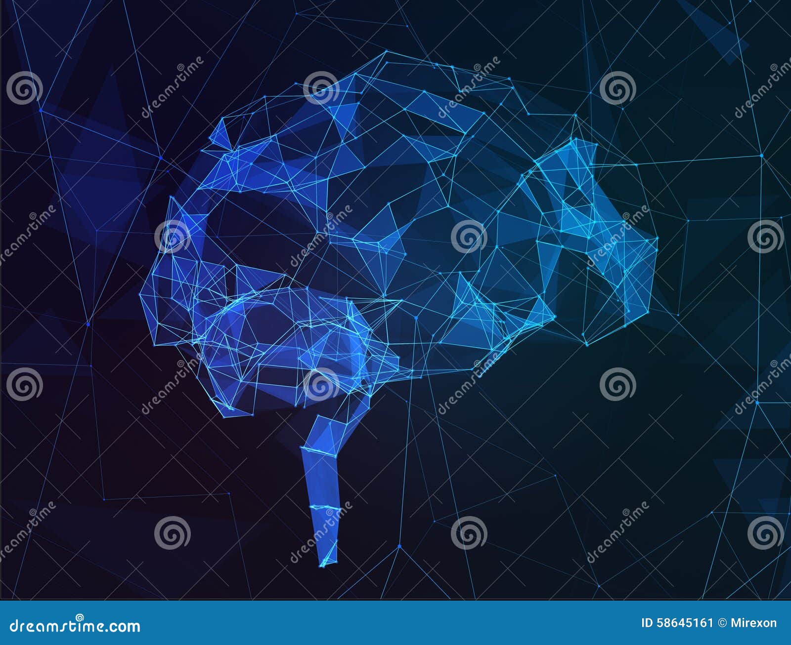 The Abstract Image of Human Brain in Form Lines Stock Illustration ...