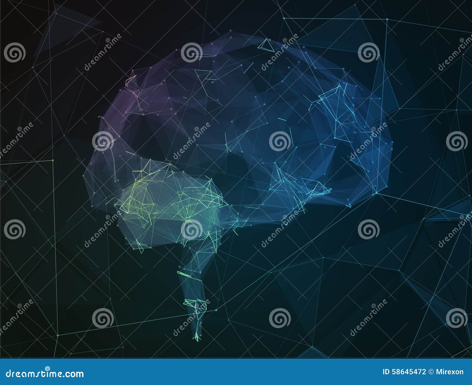 The Abstract Image of Human Brain in Form Lines Stock Illustration ...