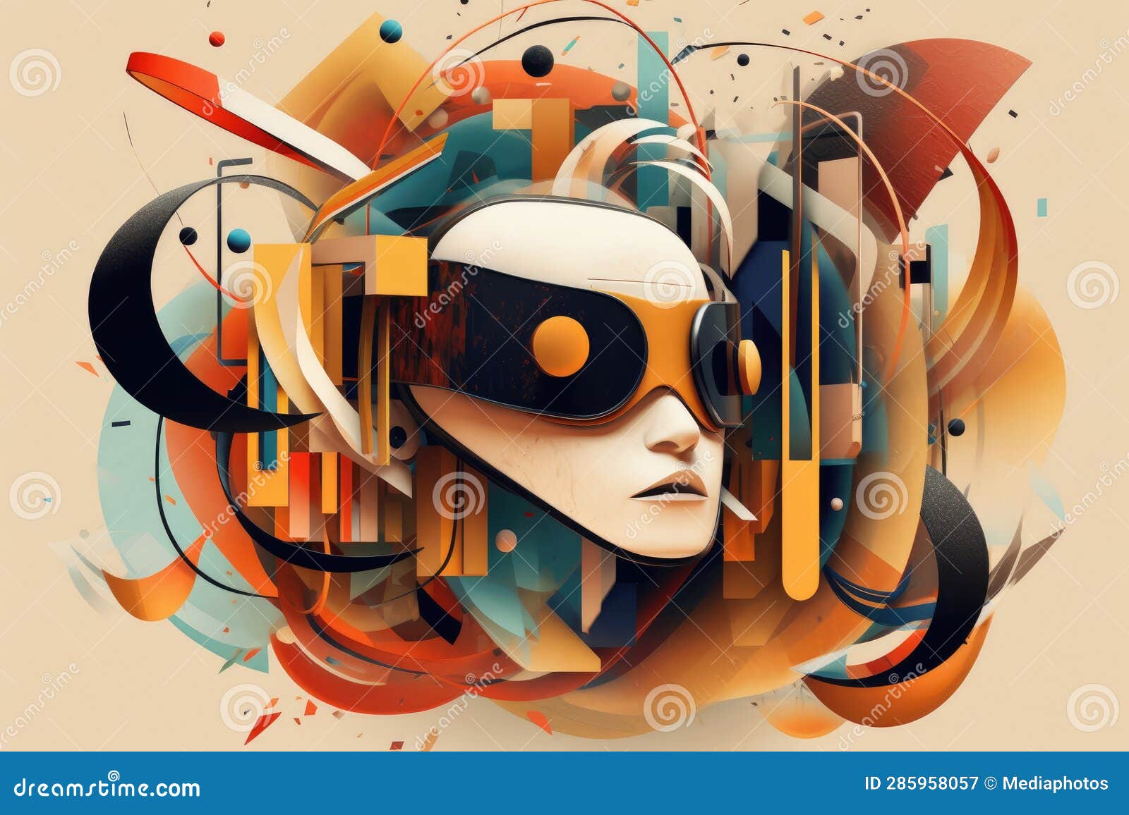 Abstract Image of Human Face AI Stock Illustration - Illustration of ...
